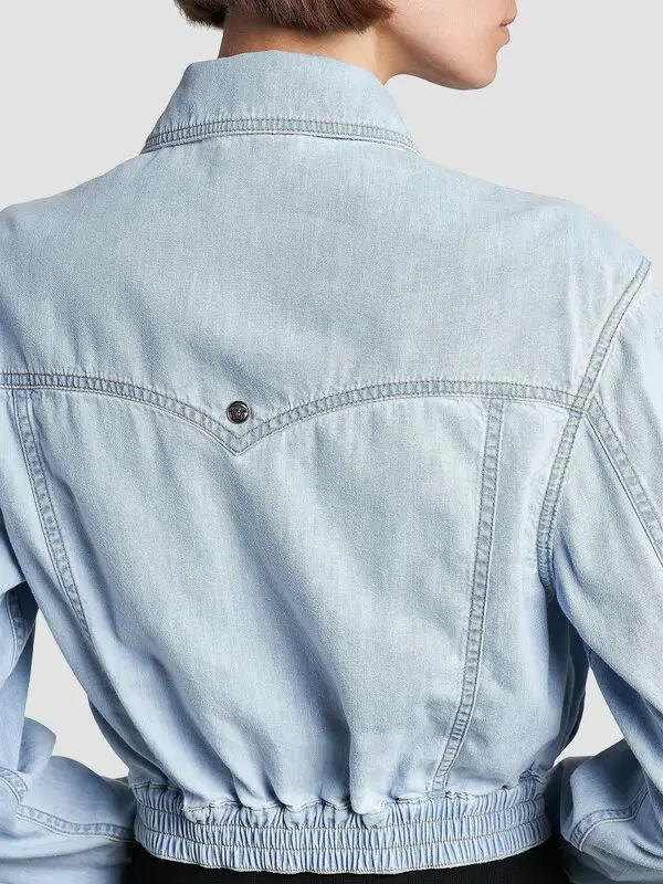 Versace Denim Chambray Blouson Trucker Jacket