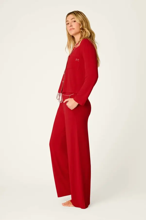 PJ Salvage Personalized Sweetheart Dreams Red Long Sleeve Pajama Set