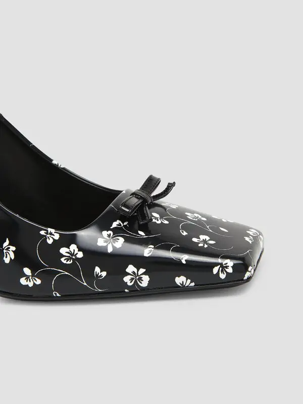 Dolce & Gabbana 105mm Floral Leather Slingback Pumps