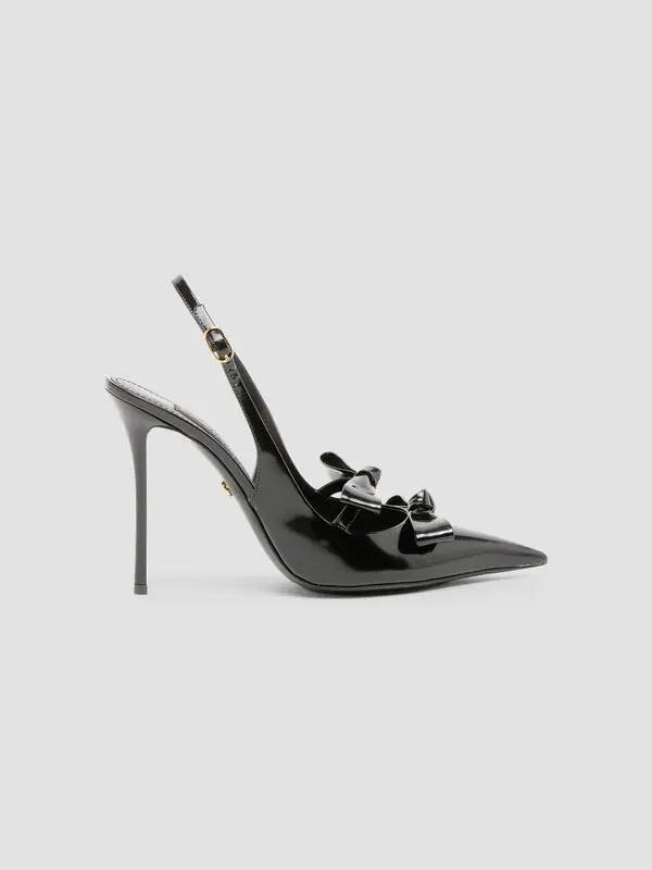 Dolce & Gabbana 90mm Patent Leather Slingback Pumps - Nero