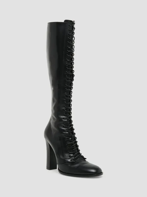Dolce & Gabbana Round Toe 90mm Leather Knee-high Boots