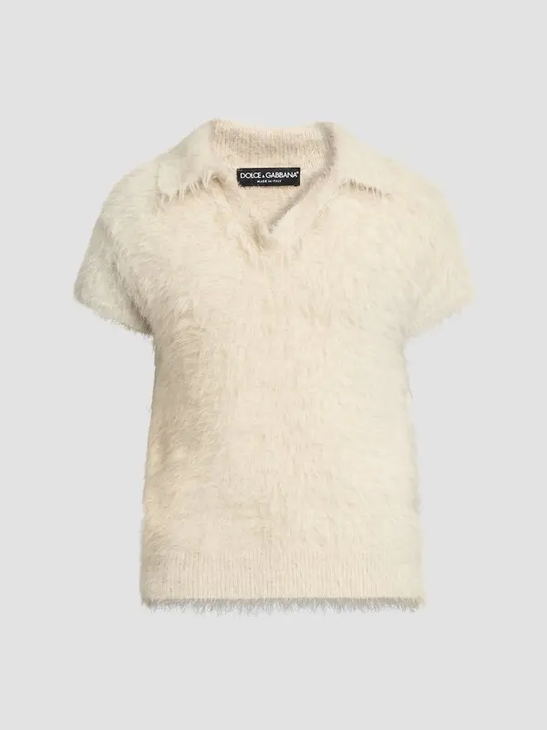 Dolce & Gabbana Textured Polo Shirt - Medium Beige