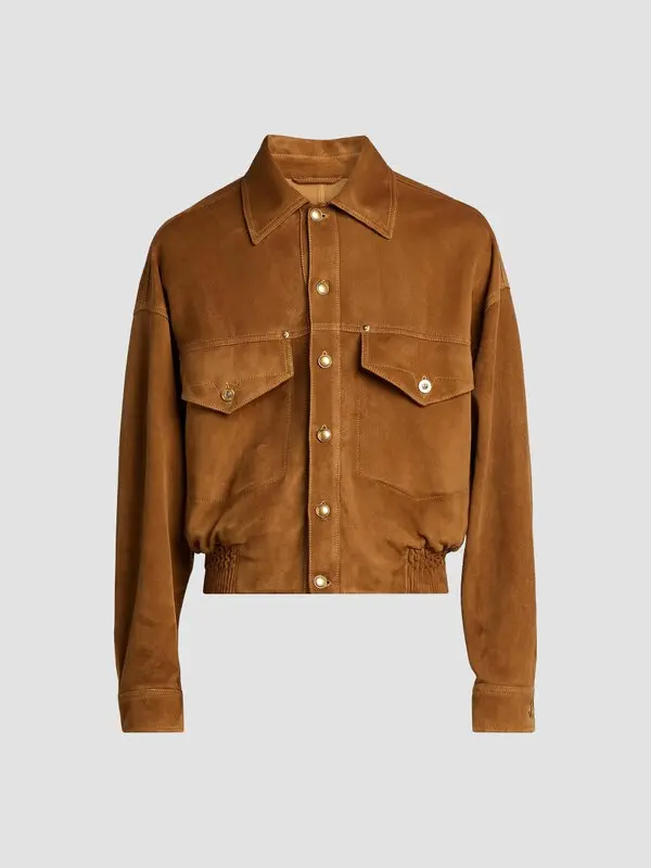Versace Suede Drop-shoulder Blouson Jacket