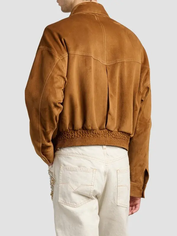 Versace Suede Drop-shoulder Blouson Jacket
