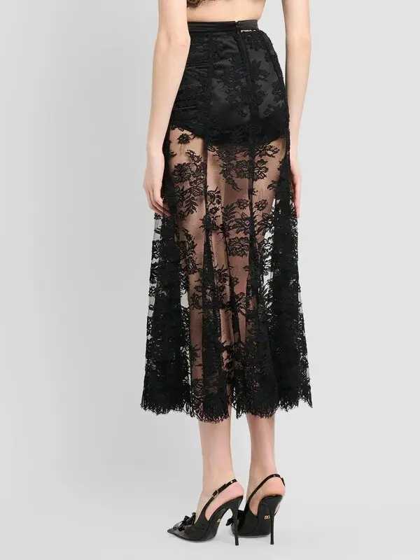Dolce & Gabbana Pizzo Chantilly Midi Skirt