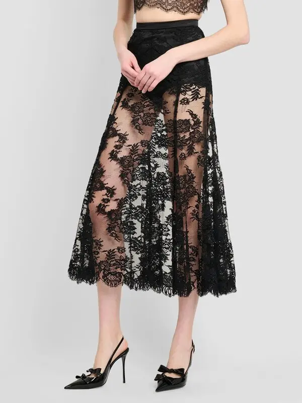 Dolce & Gabbana Pizzo Chantilly Midi Skirt