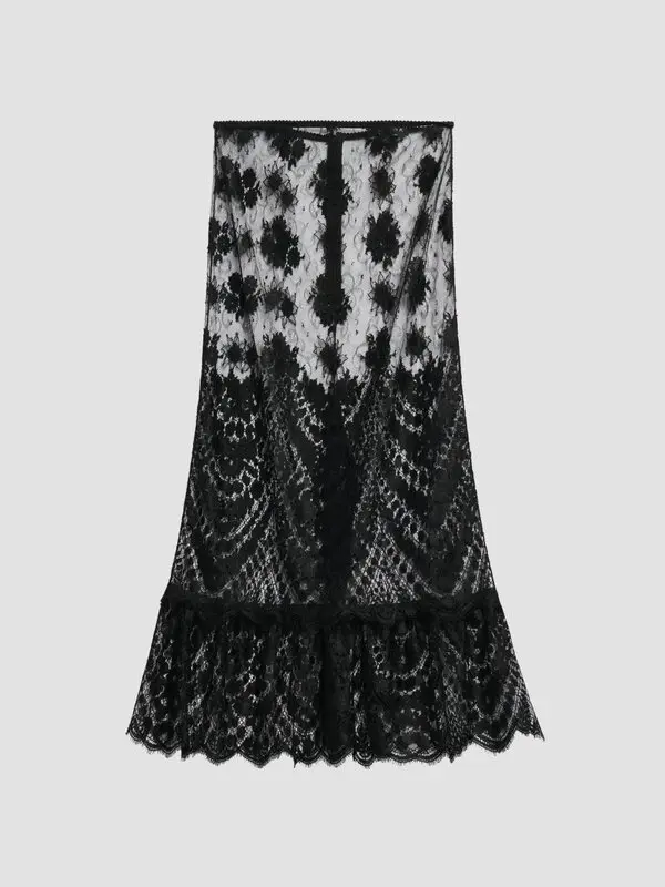 Dolce & Gabbana Pizzo Chantilly Lace Midi Skirt