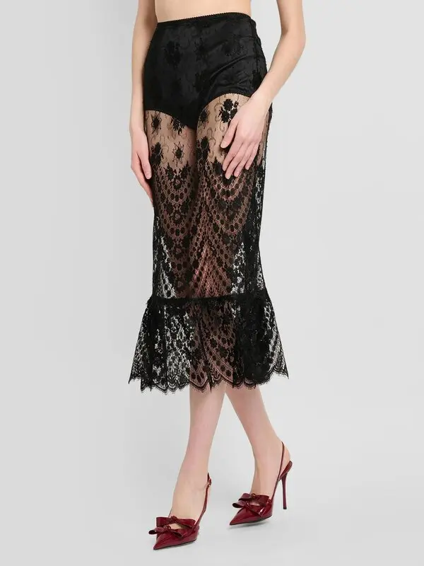 Dolce & Gabbana Pizzo Chantilly Lace Midi Skirt