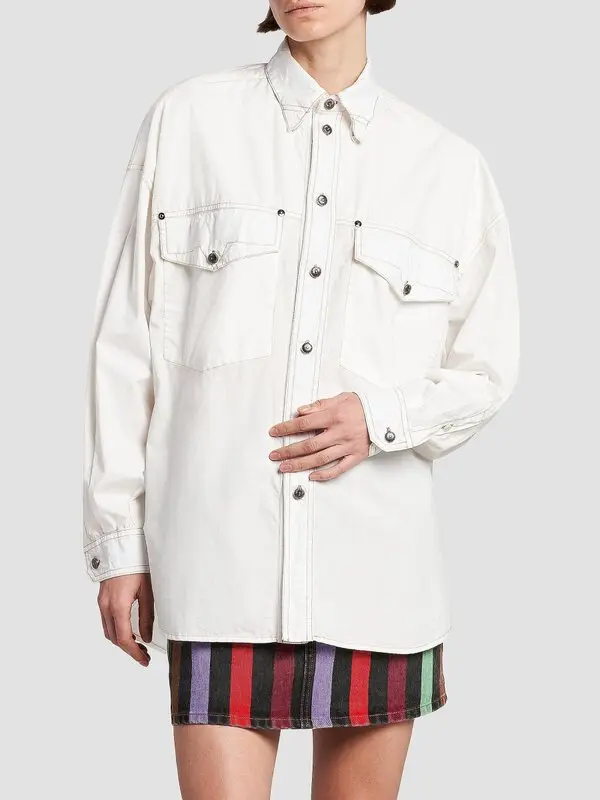 Versace La Vacanza Cotton Poplin Utility Shirt
