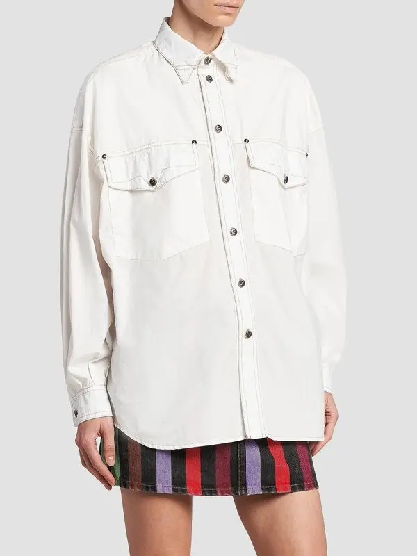 Versace La Vacanza Cotton Poplin Utility Shirt