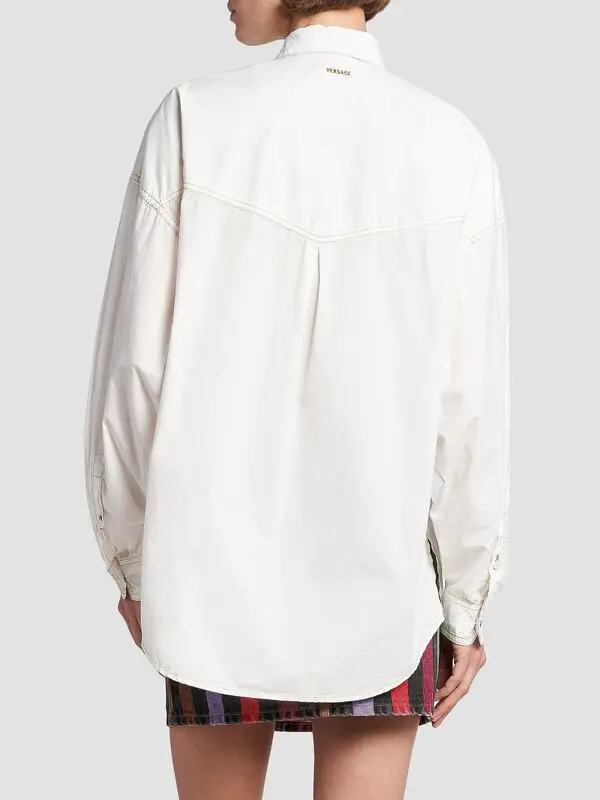 Versace La Vacanza Cotton Poplin Utility Shirt