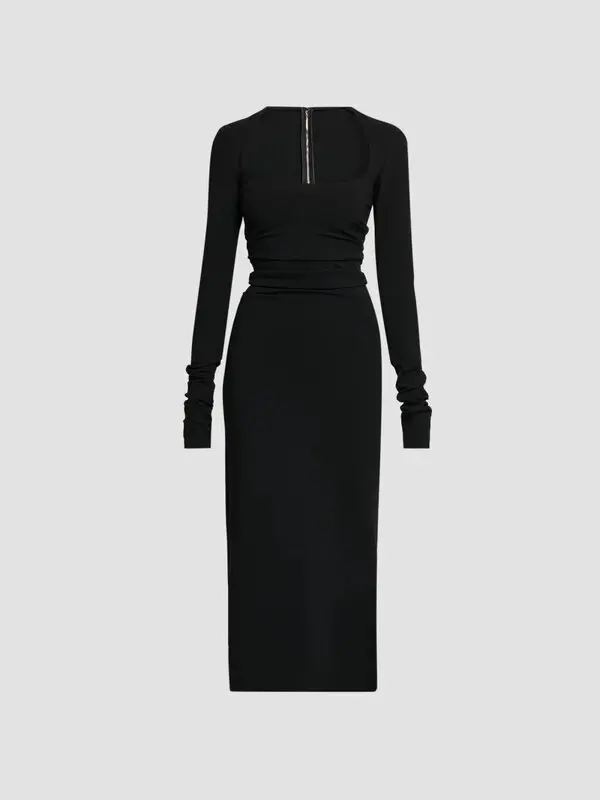 Dolce & Gabbana Jersey Scoopneck Midi Dress
