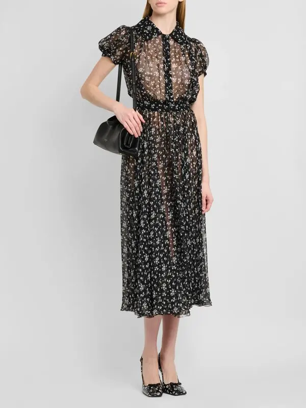 Dolce & Gabbana Chiffon Silk Floral Shirtdress