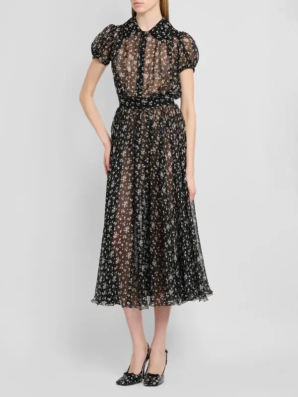 Dolce & Gabbana Chiffon Silk Floral Shirtdress