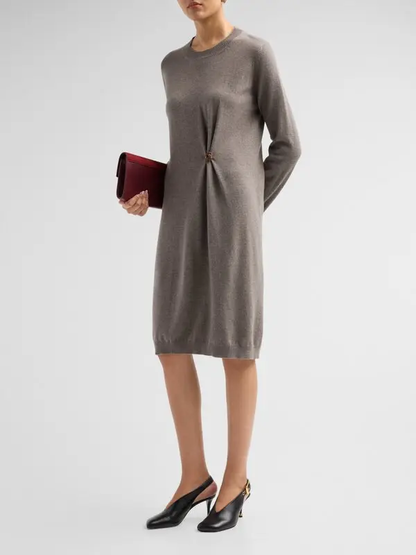 Fabiana Filippi Platinum Knit Pinned Dress - Falcon