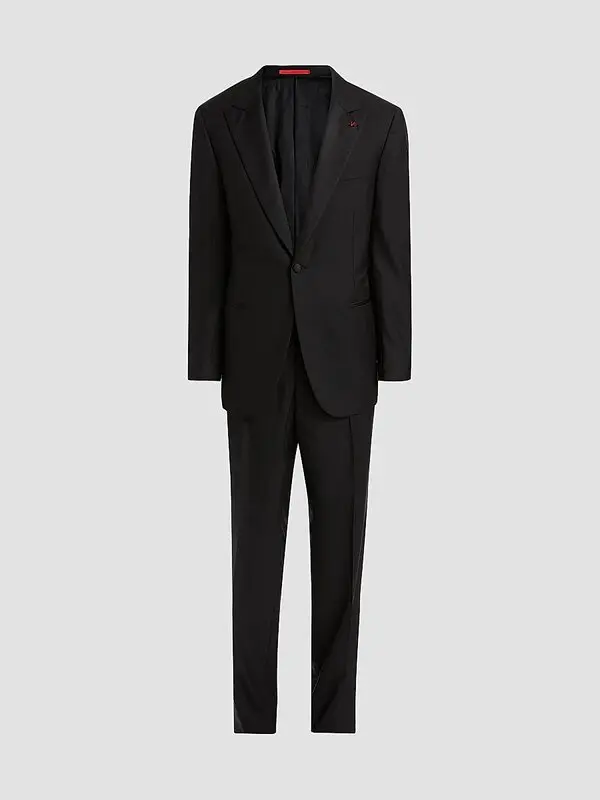 Isaia Peak-lapel Wool Tuxedo