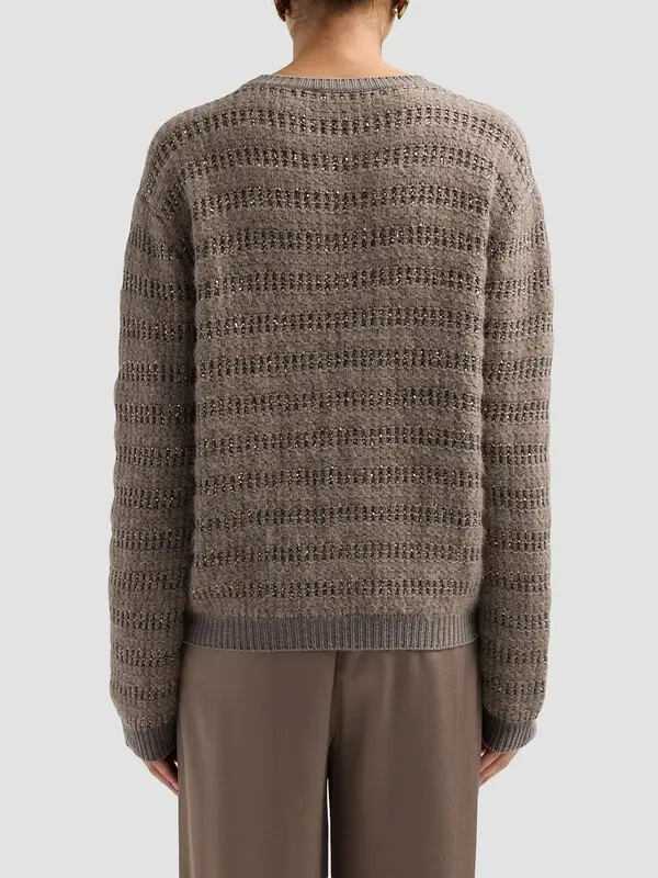 Fabiana Filippi Sequined Striped Wool-blend Sweater