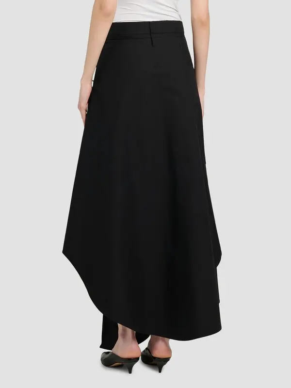 Bottega Veneta Asymmetric Cotton Toille Maxi Skirt