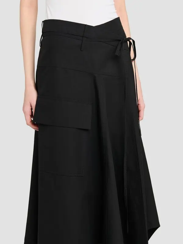 Bottega Veneta Asymmetric Cotton Toille Maxi Skirt