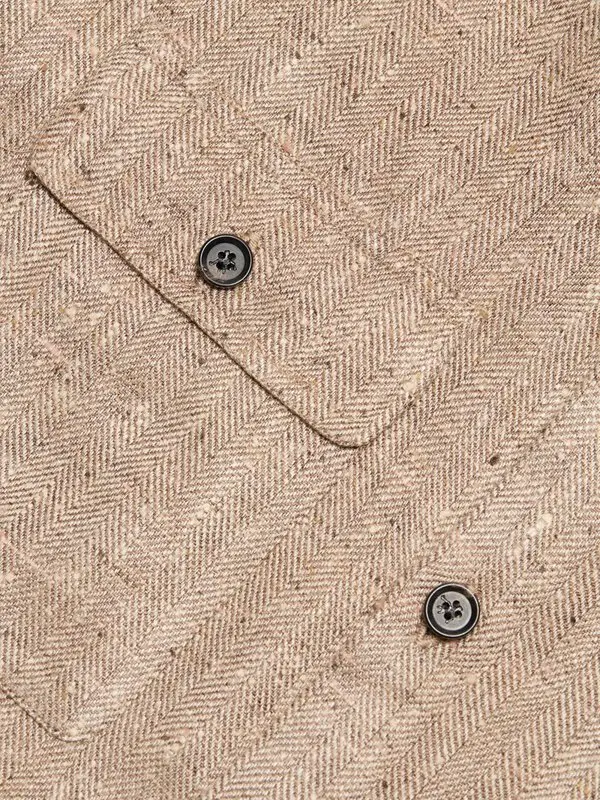 Isaia Herringbone Donegal Overshirt