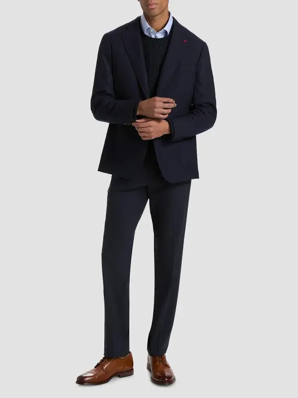Isaia Capri Wool Jacket - Navy