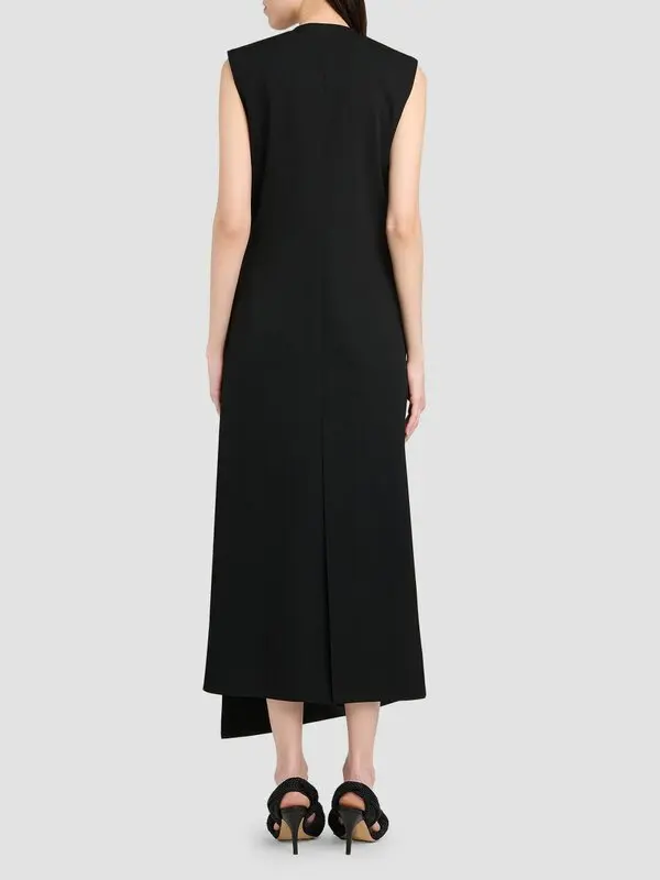 Bottega Veneta Buttoned Sleeveless Shift Midi Dress