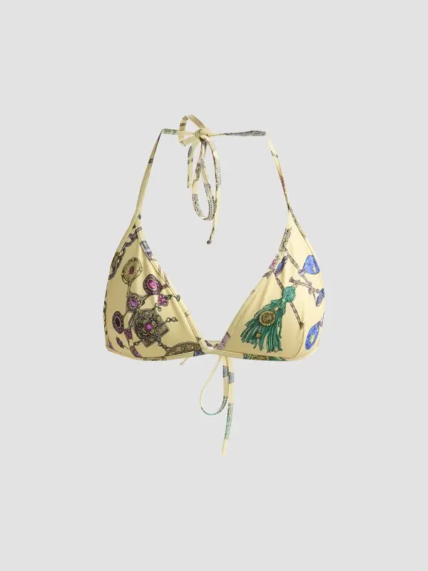 Versace Broken Jewels Printed Swim Top