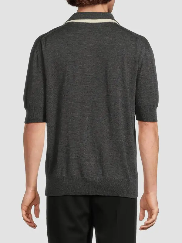 JIL SANDER Wool Knit Relaxed-fit Polo Sweater