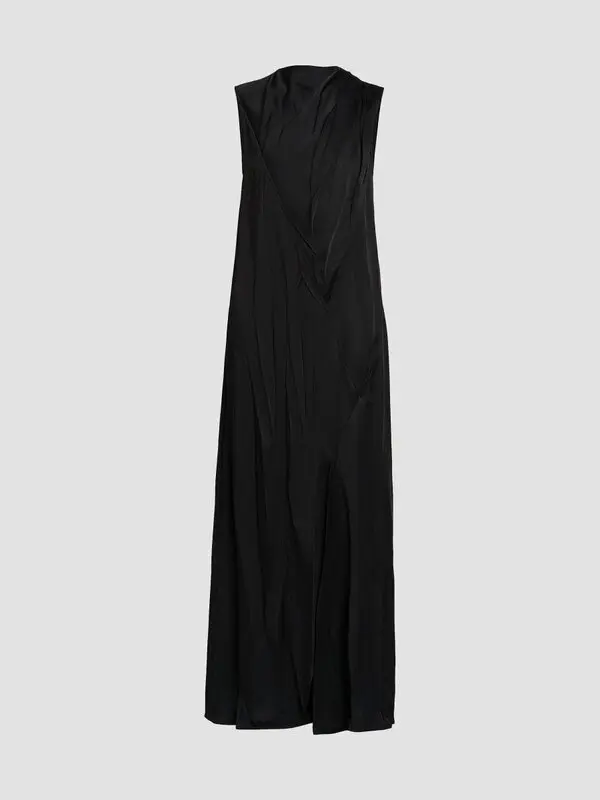 JIL SANDER Crinkle Satin Sleeveless Maxi Dress
