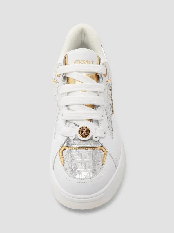 Versace Laminated Leather Sneakers