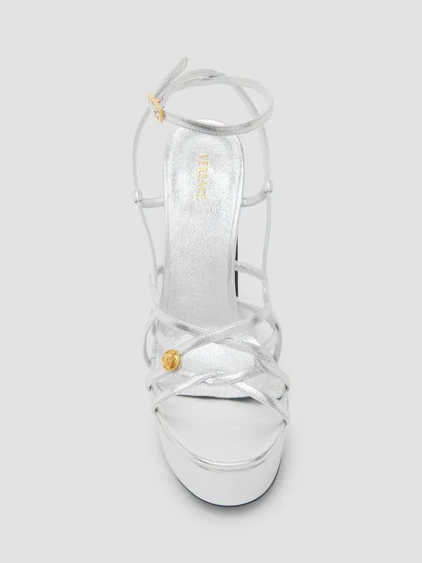 Versace Medusa 140mm Leather Platform Sandals
