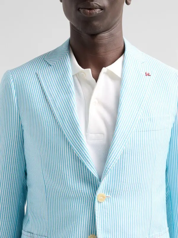Isaia Seersucker Cotton-silk Jacket