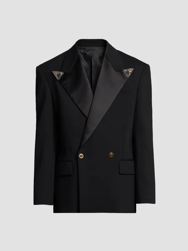Versace Embellished Stretch Wool Evening Jacket