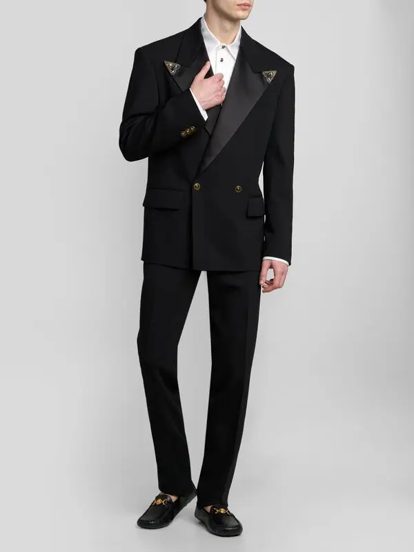 Versace Embellished Stretch Wool Evening Jacket