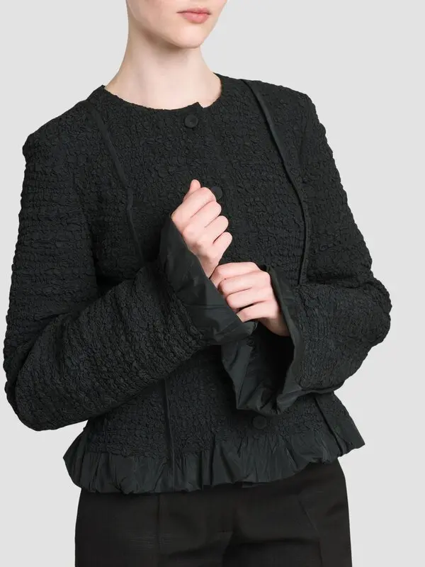 JIL SANDER Smocked Fitted Frill Jacket