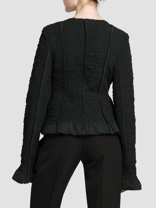 JIL SANDER Smocked Fitted Frill Jacket