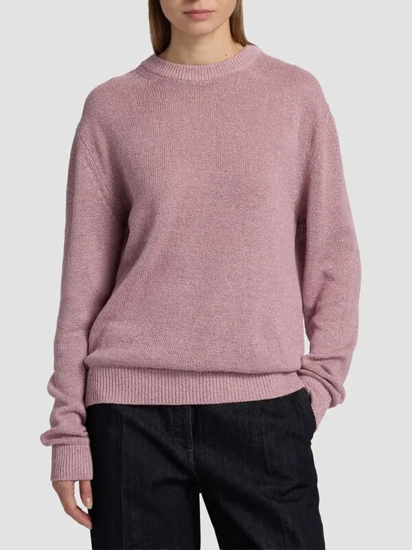 JIL SANDER Hemp-silk Crewneck Sweater