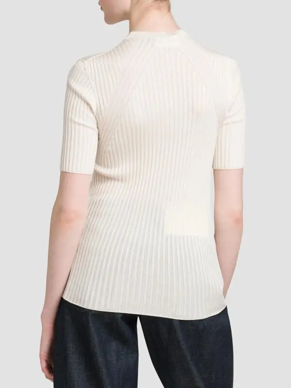 JIL SANDER Merino Wool Rib-knit Top - Corn Silk