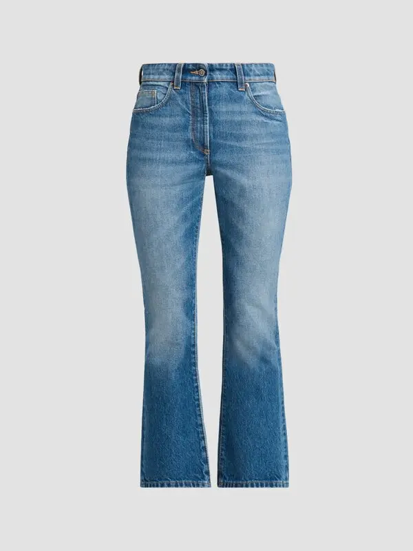 Versace Stone-wash Crop Slim Jeans