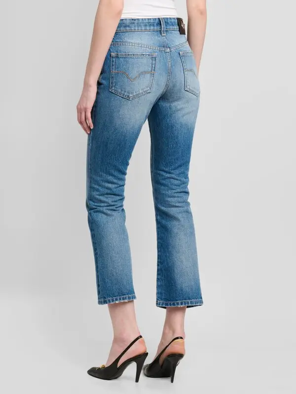 Versace Stone-wash Crop Slim Jeans