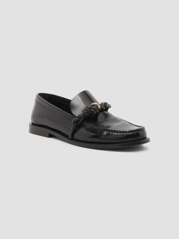 JIL SANDER Braided-design Leather Loafers