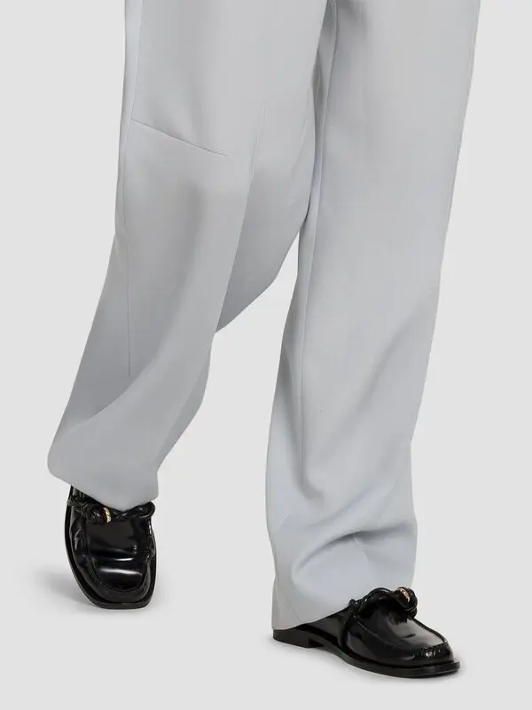 JIL SANDER Braided-design Leather Loafers