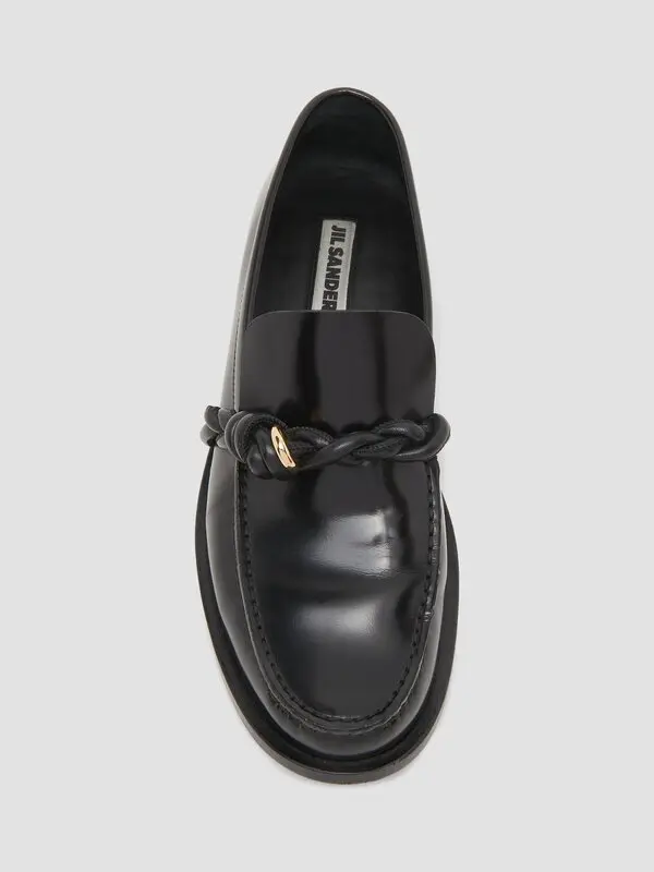JIL SANDER Braided-design Leather Loafers