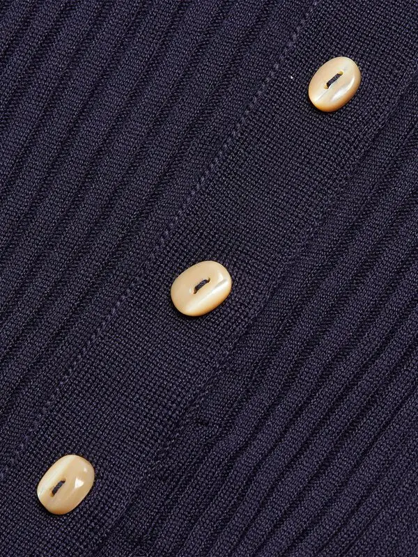 JIL SANDER Superfine Seamless Silk Rib-knit Cardigan