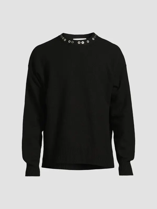 JIL SANDER Studded Wool Long-sleeve Sweater