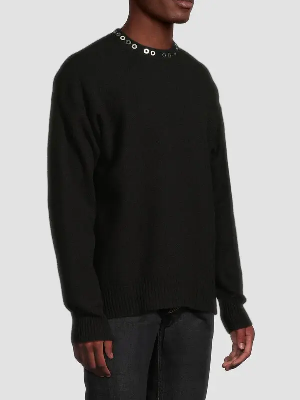 JIL SANDER Studded Wool Long-sleeve Sweater