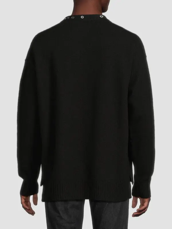 JIL SANDER Studded Wool Long-sleeve Sweater