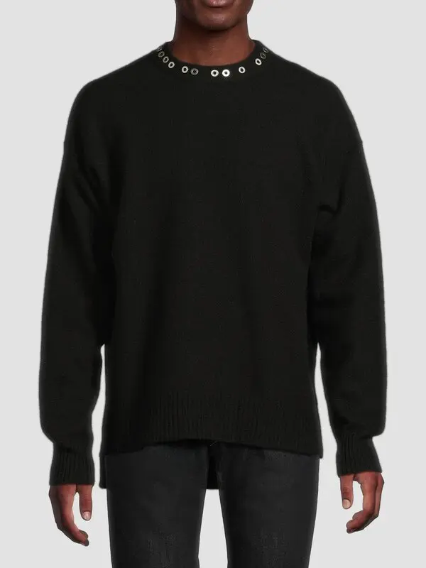 JIL SANDER Studded Wool Long-sleeve Sweater
