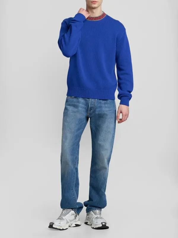 Versace Greca Wool-cashmere Crewneck Sweater