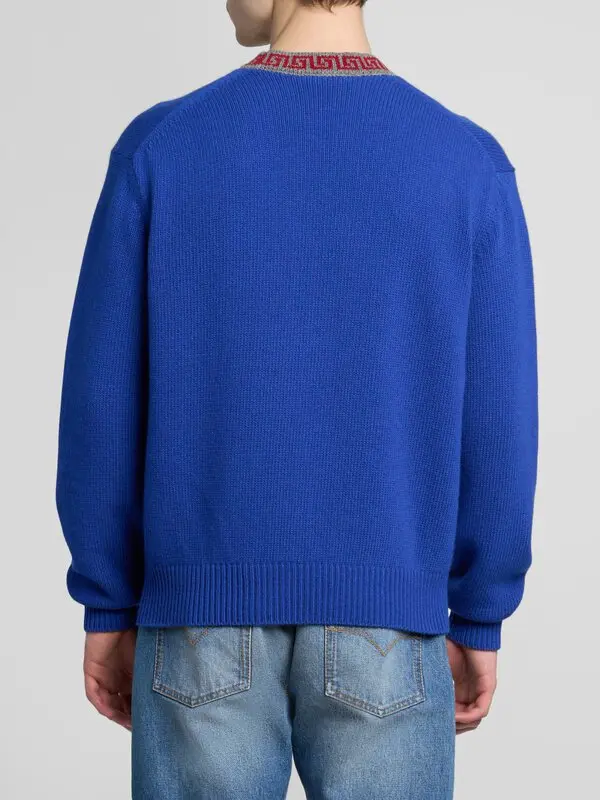 Versace Greca Wool-cashmere Crewneck Sweater